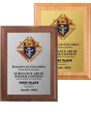 5" x 7" Premium Wood Color Plaque