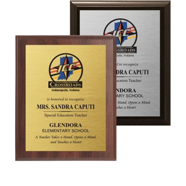 12" x 15" Black or Cherry Finish Color Plaque
