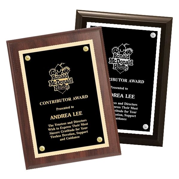 9" x 12" Black or Cherry Finish - Double Plate