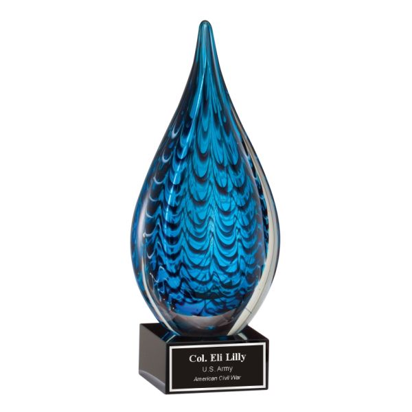 Blue and Black Tear Drop Award