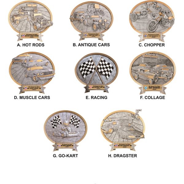 Oval Car Show Plaques