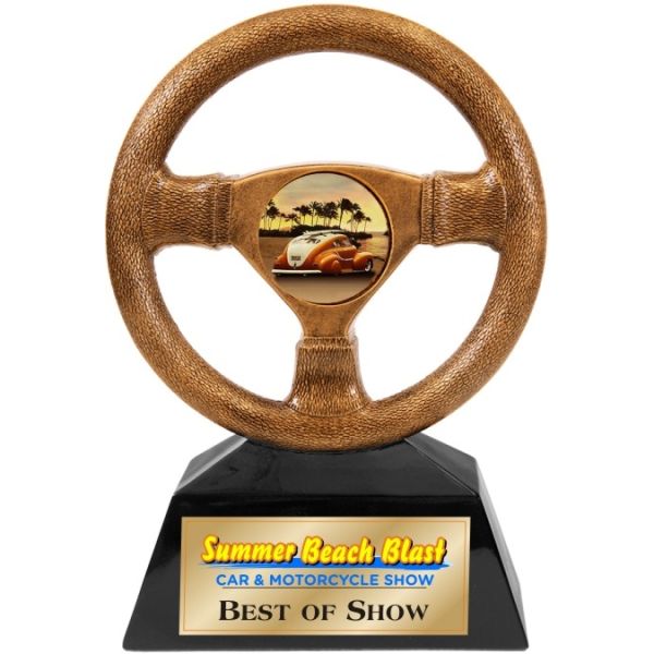 Antique Gold Steering Wheel Award