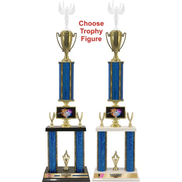 2-Post Trophy with Graphic Riser - Awareness Stars Victory