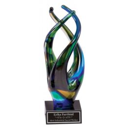 Colorful Swirl Art Glass Award